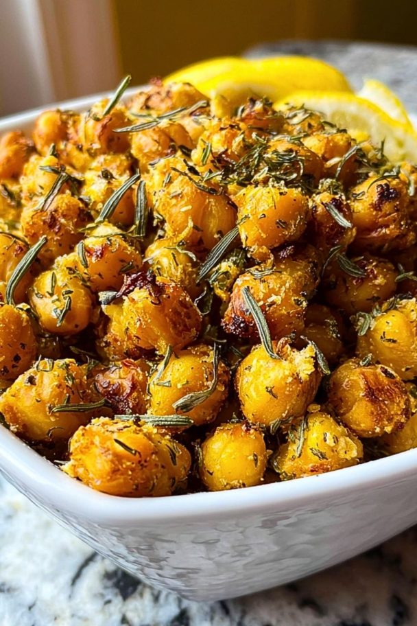 Lemon Herb Crunchy Chickpeas - Ava Chef Life