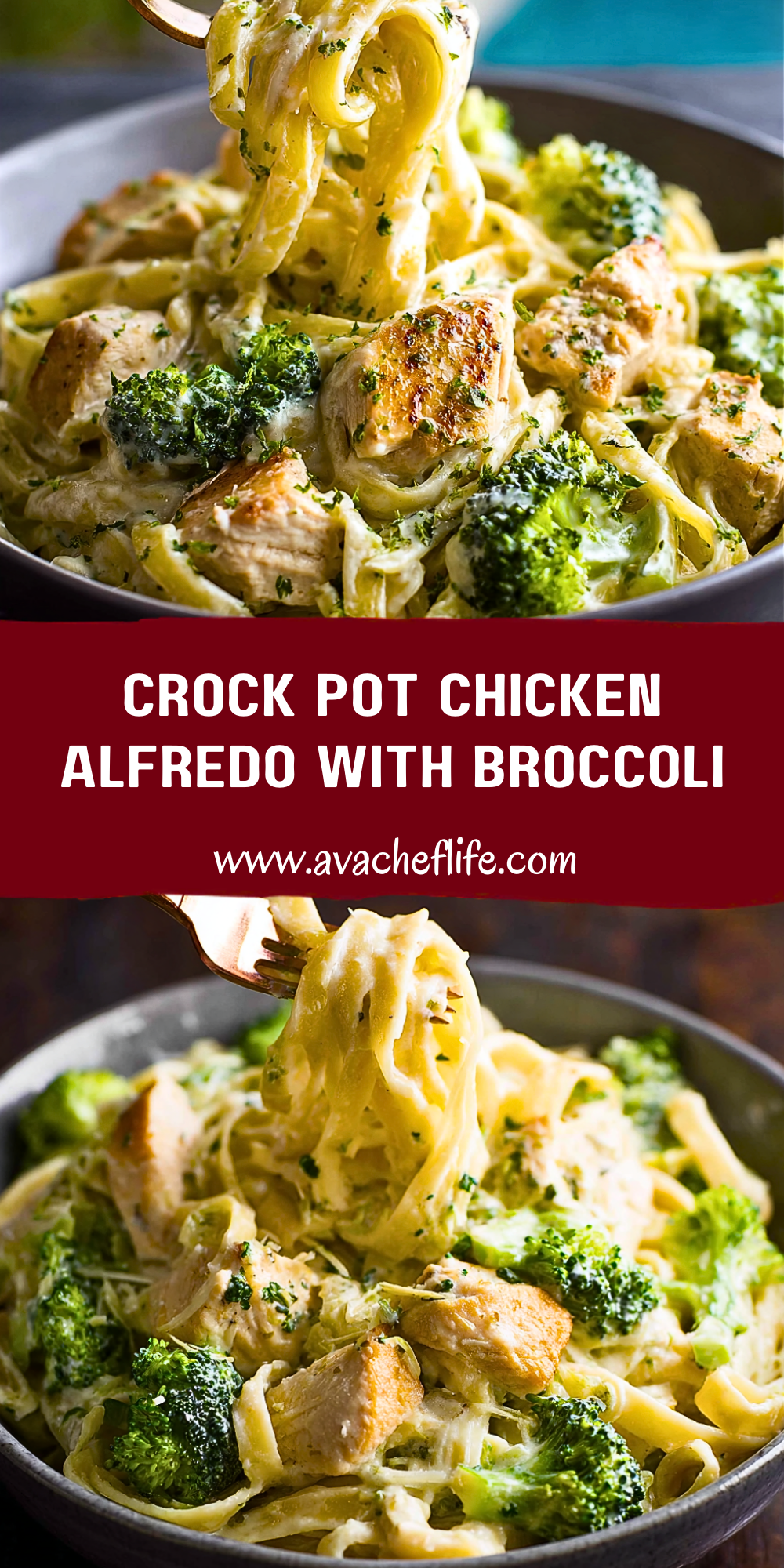 Crock Pot Chicken Alfredo with Broccoli - Ava Chef Life