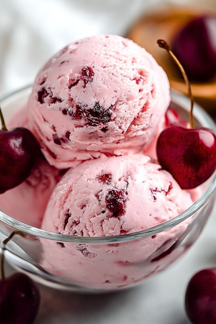 Healthy Cherry Greek Frozen Yogurt - Ava Chef Life