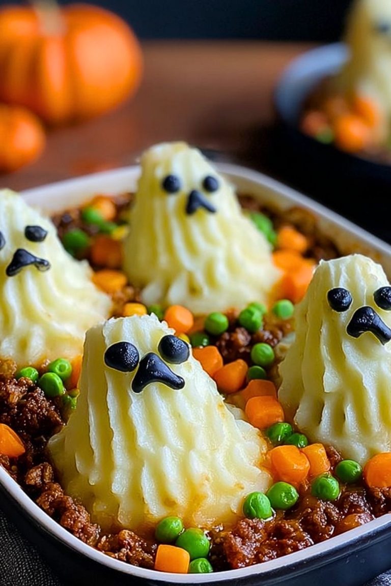 Spooky Ghost Shepherd's Pie - Ava Chef Life