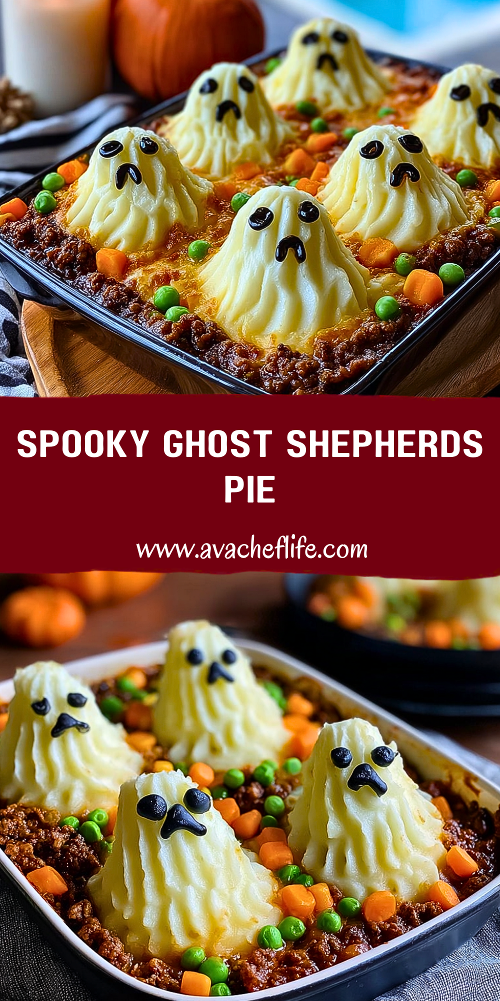 Spooky Ghost Shepherd's Pie - Ava Chef Life