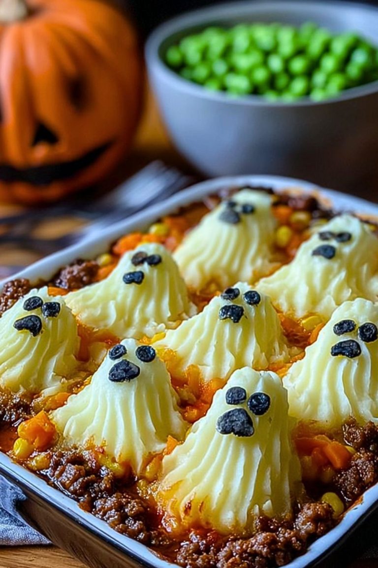 Spooky Ghost Shepherd's Pie - Ava Chef Life