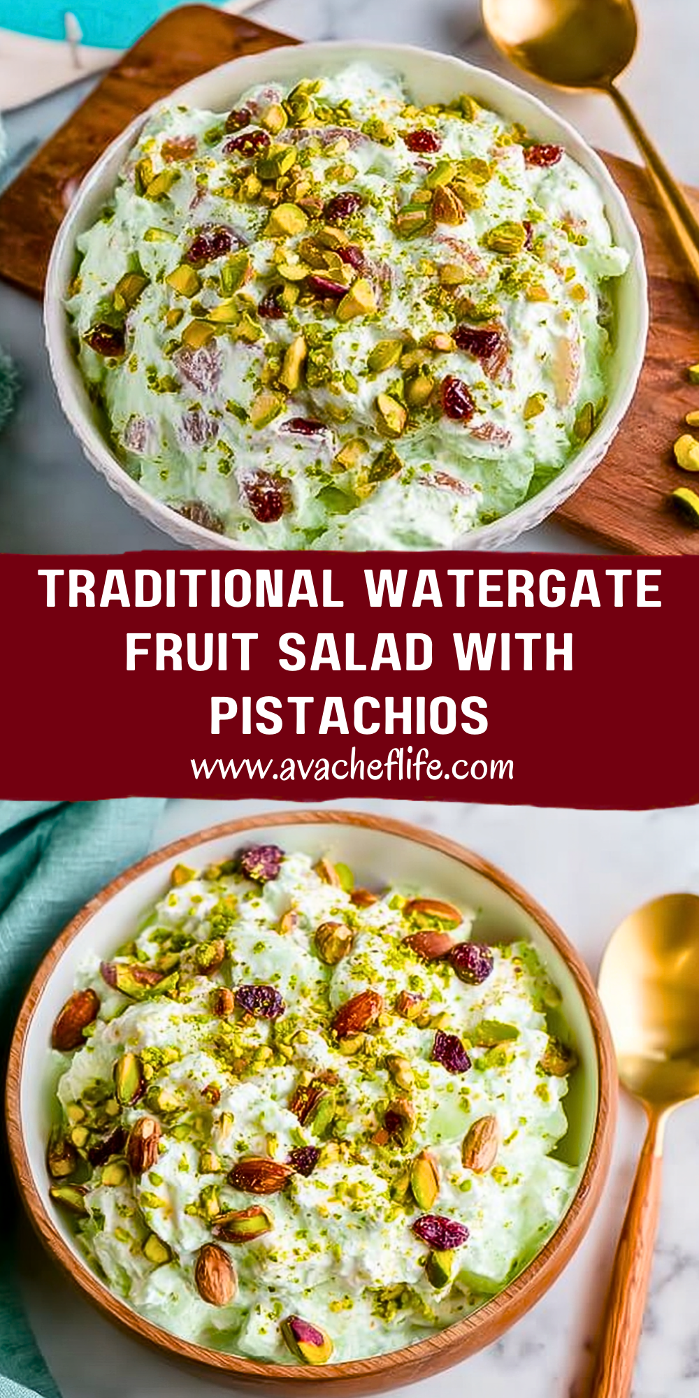 Traditional Watergate Fruit Salad with Pistachios - Ava Chef Life
