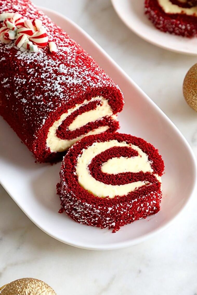 Christmas Red Velvet Cake Roll - Ava Chef Life