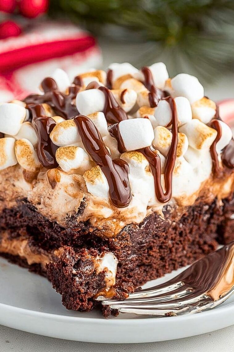 Hot Chocolate Poke Cake - Ava Chef Life