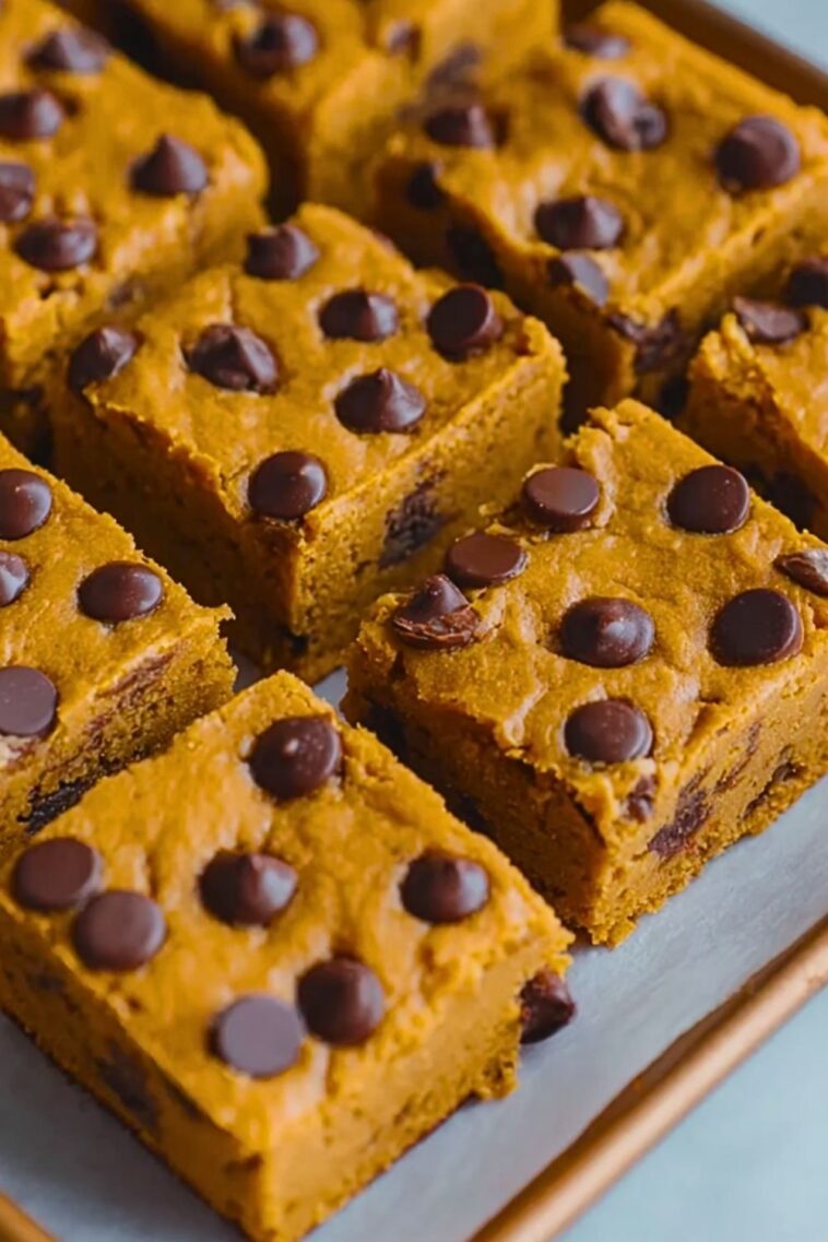 Pumpkin Chocolate Chip Bars - Ava Chef Life