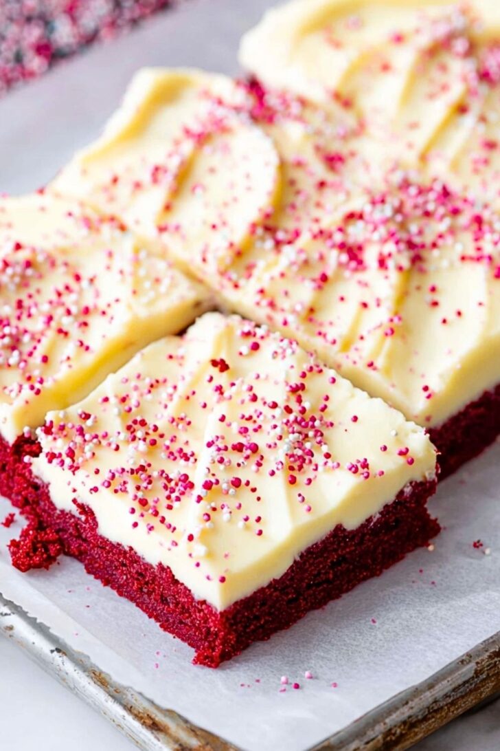 Red Velvet Cookie Bars - Ava Chef Life