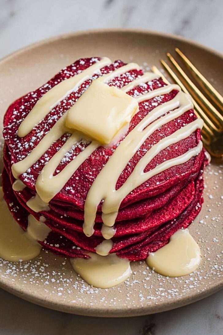 Red Velvet Pancakes For A Sweet Valentine’s Breakfast - Ava Chef Life