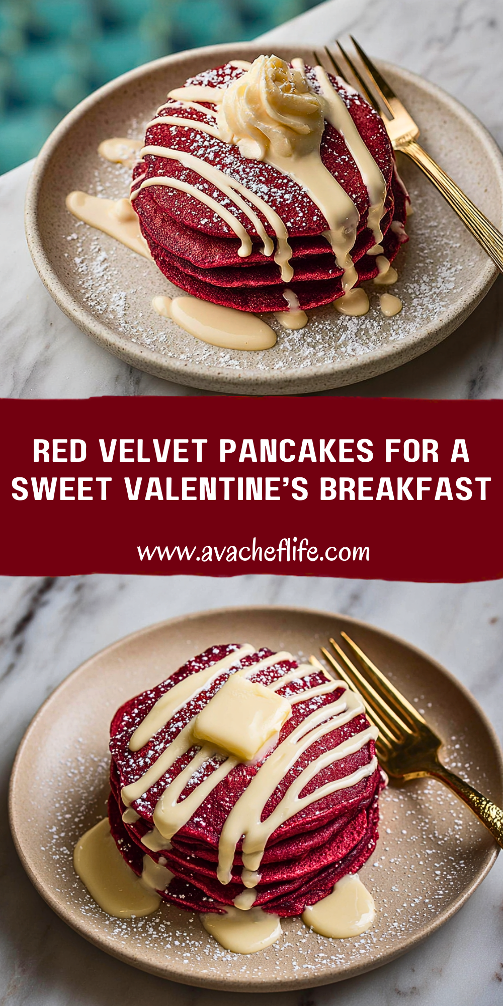 Red Velvet Pancakes For A Sweet Valentine’s Breakfast - Ava Chef Life