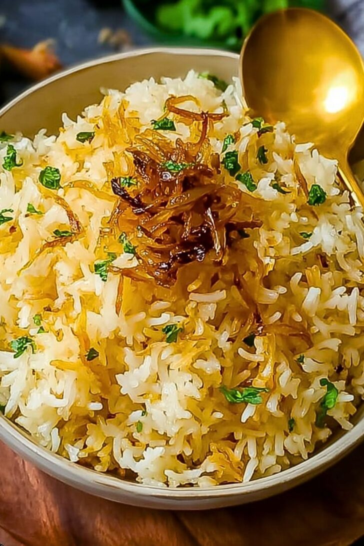Savory Golden Onion Butter Jasmine Rice - Ava Chef Life