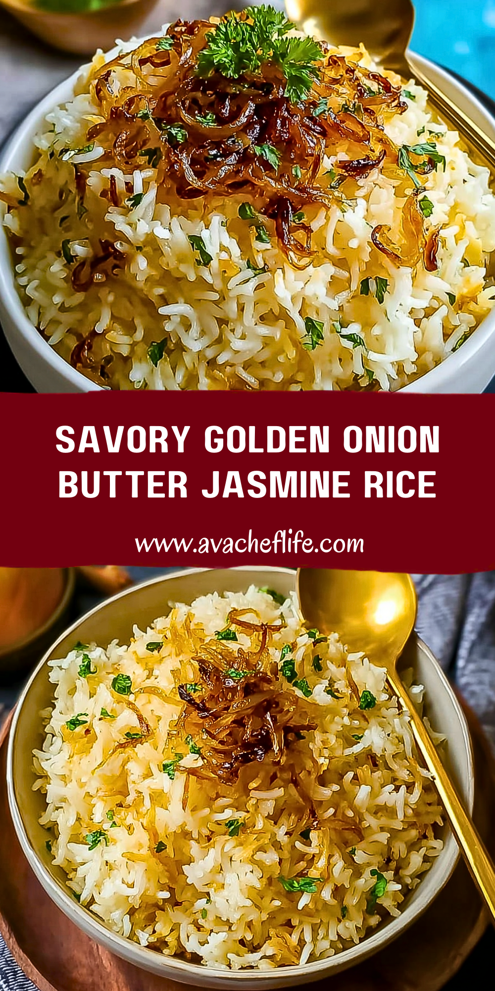 Savory Golden Onion Butter Jasmine Rice - Ava Chef Life