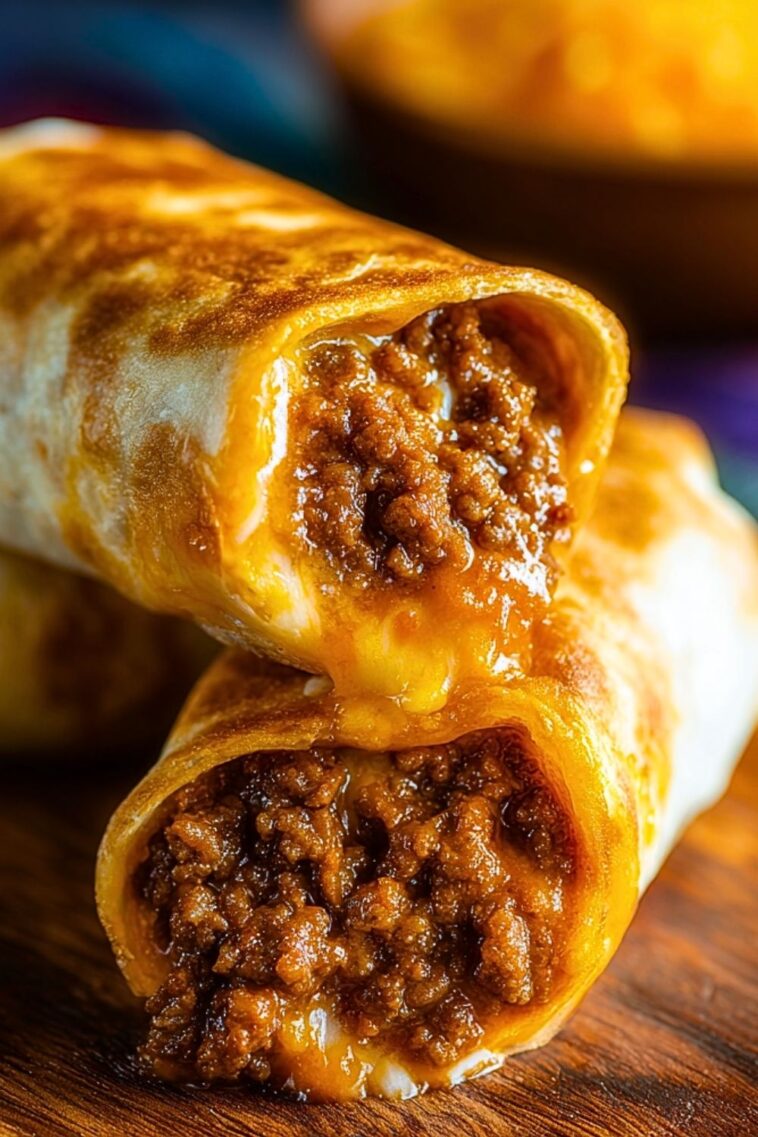Beef and Cheese Chimichangas - Ava Chef Life