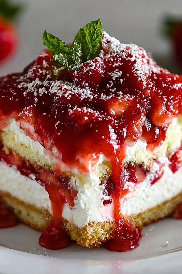 Strawberries and Cream Dream Layer Cheesecake Cake - Ava Chef Life
